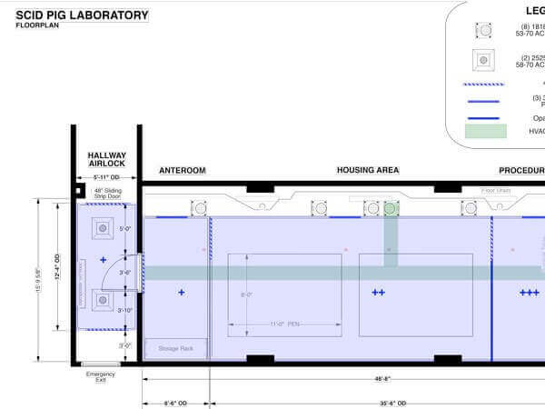 SCID Pig Laboratory Renovation Using bioBUBBLE Cleanrooms